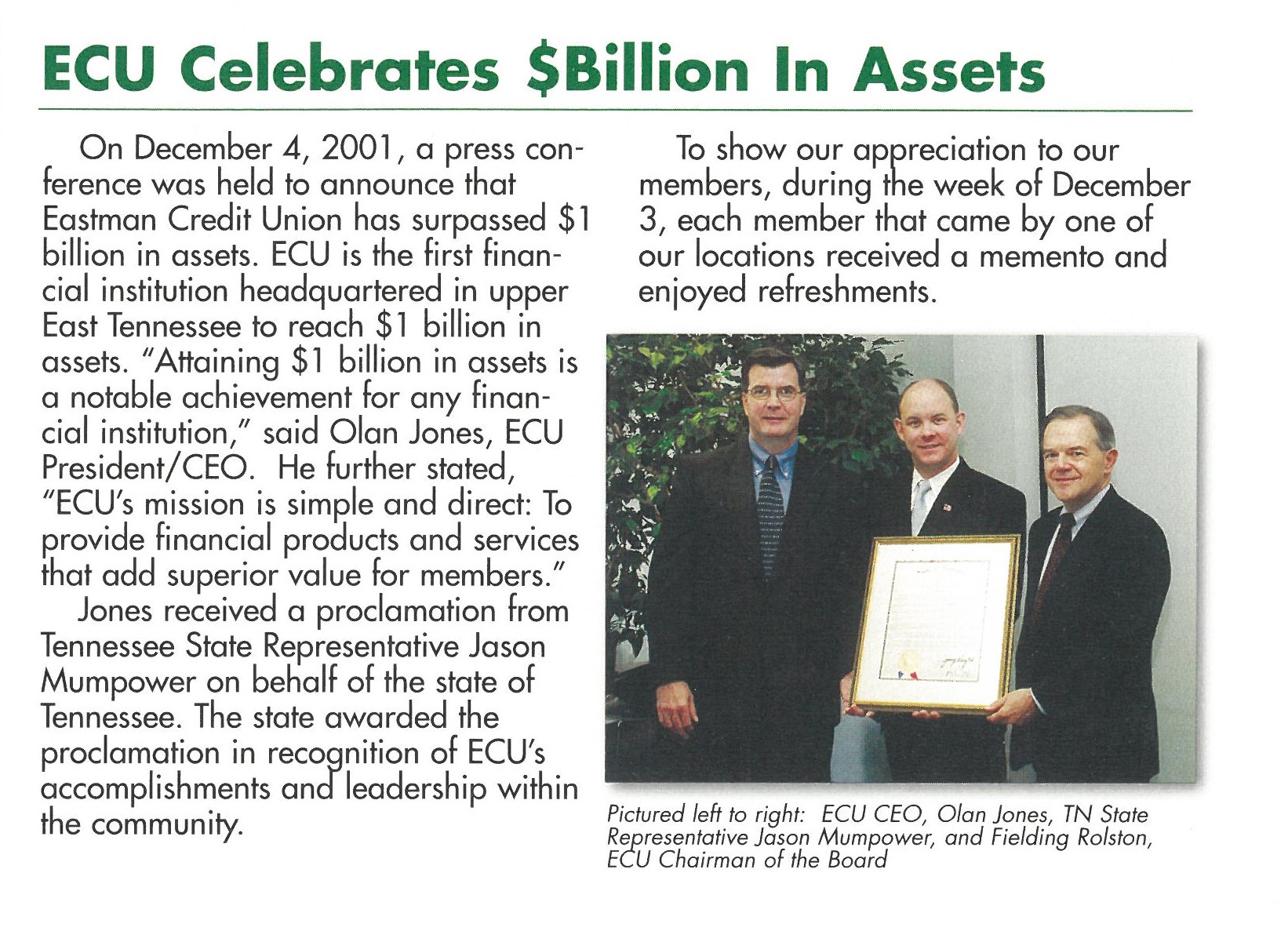 ECU History Timeline